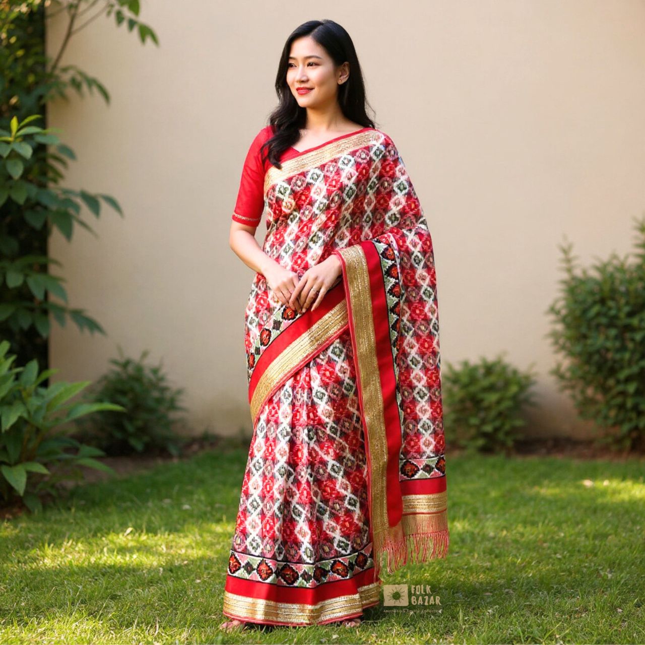 Buy Nepali Saree online only at Folk Bazar